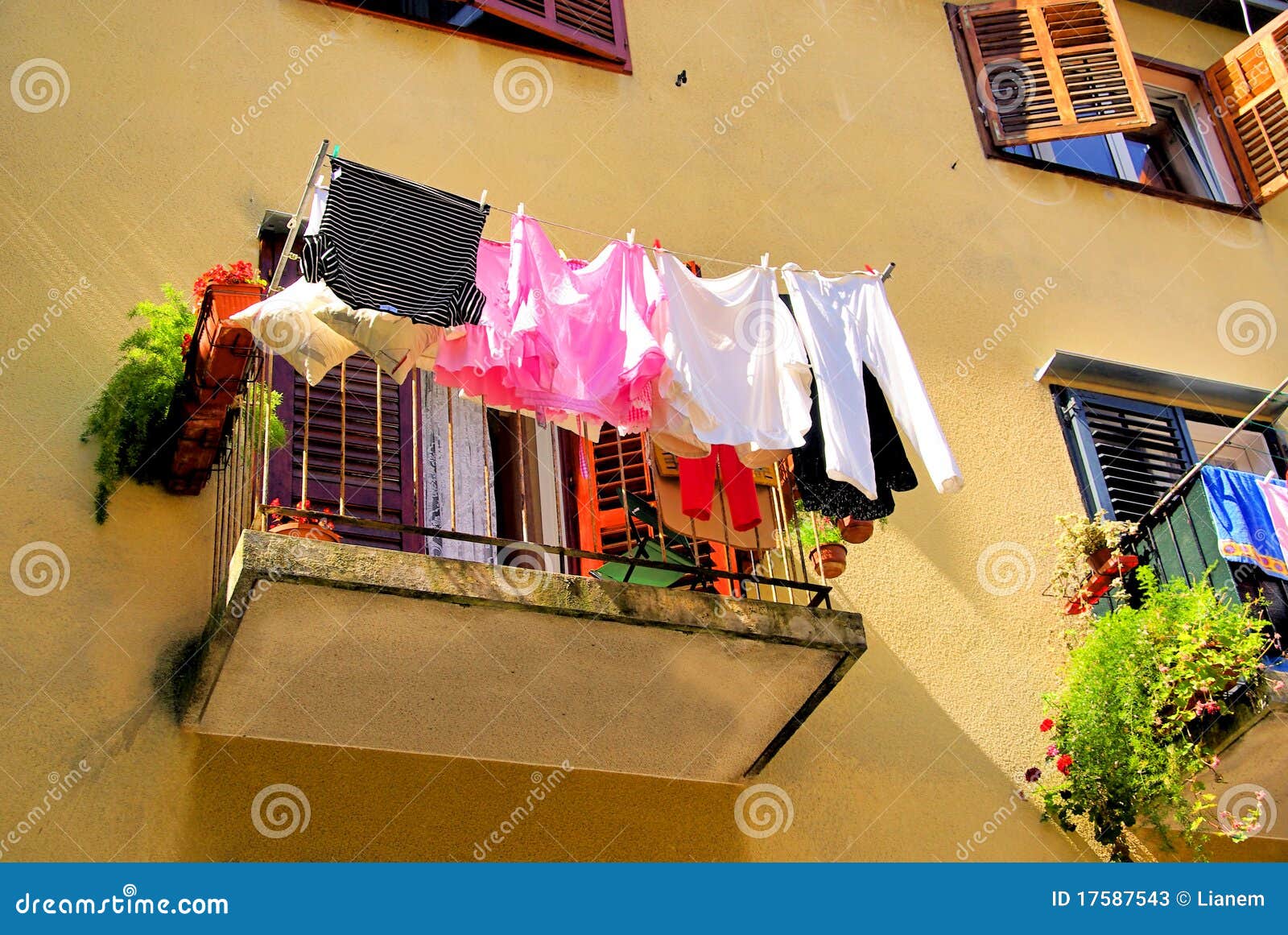 Laundry balcony stock image. Image of traditional, wash - 17587543