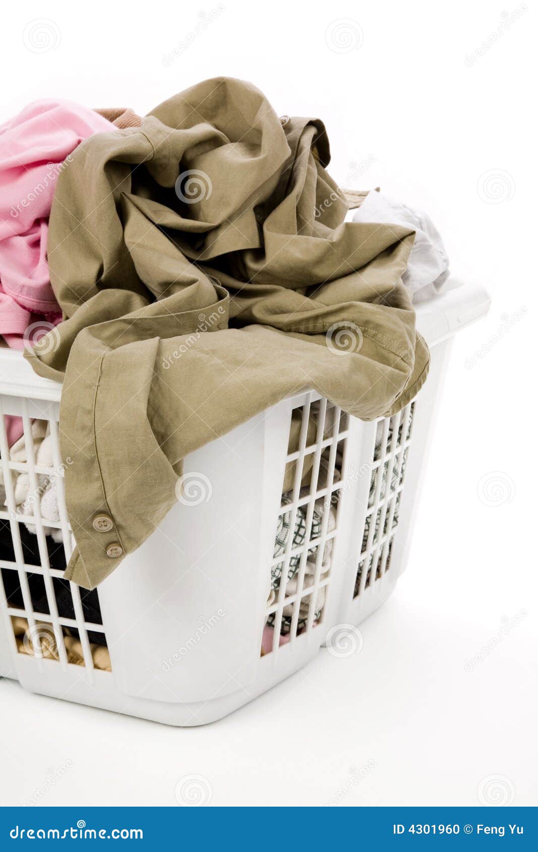 Laundry Basket and Dirty Clothing Stock Photo - Image of cleaning, heap ...
