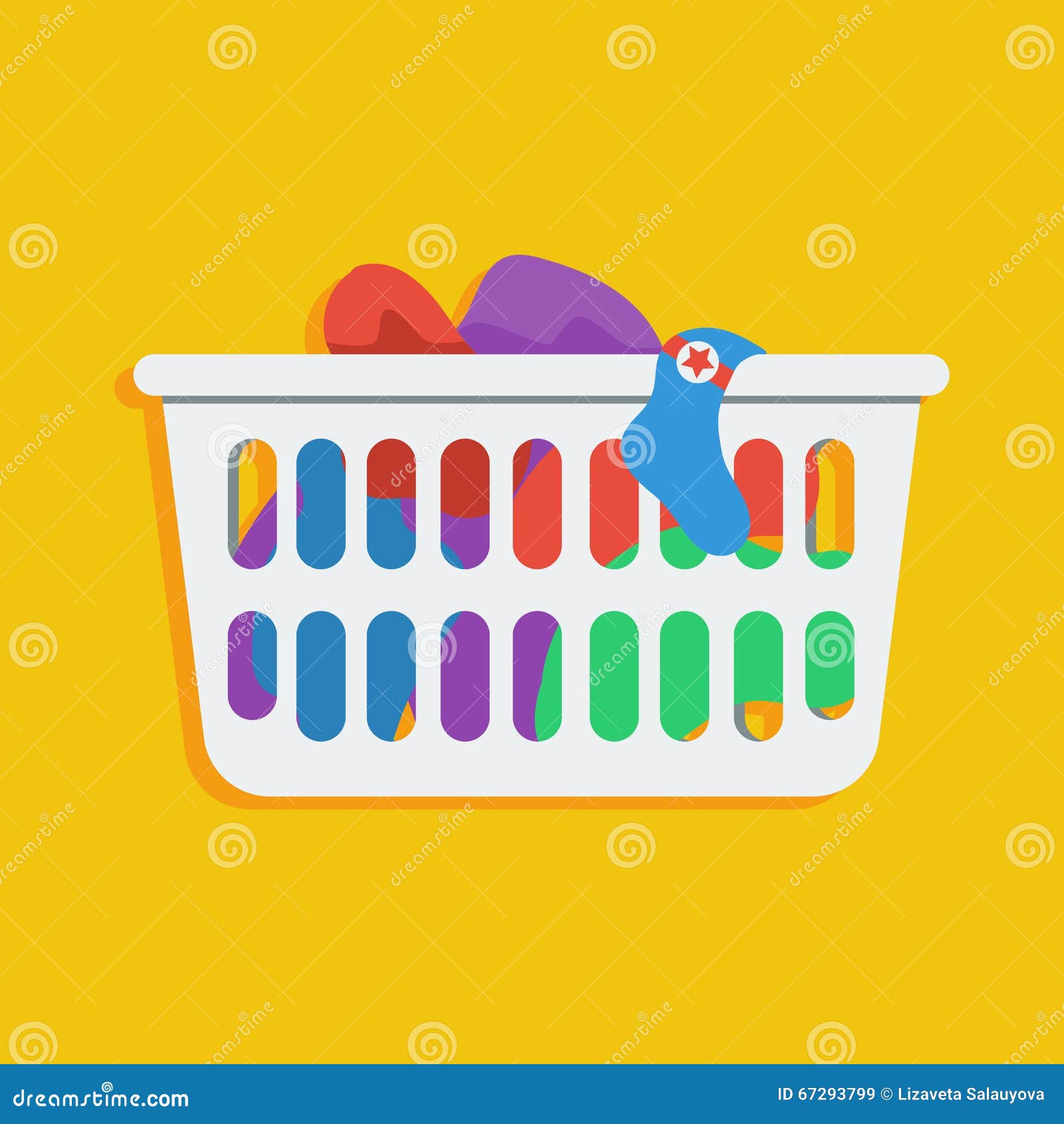 Laundry Basket Vector Icon Illustration Stock Vector - Illustration of ...