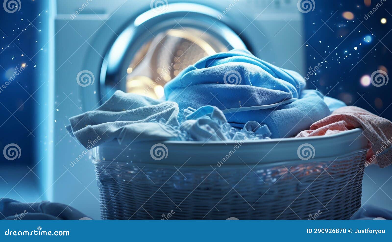 Laundry Basket with Washing Machine in the Background. Generative Ai ...