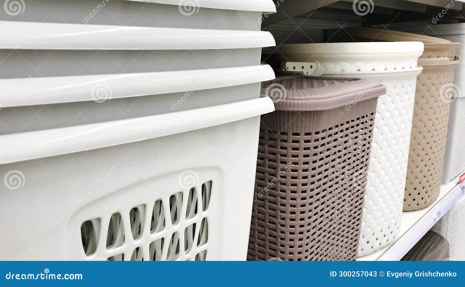 Laundry baskets in store stock video. Video of laundry - 300257043