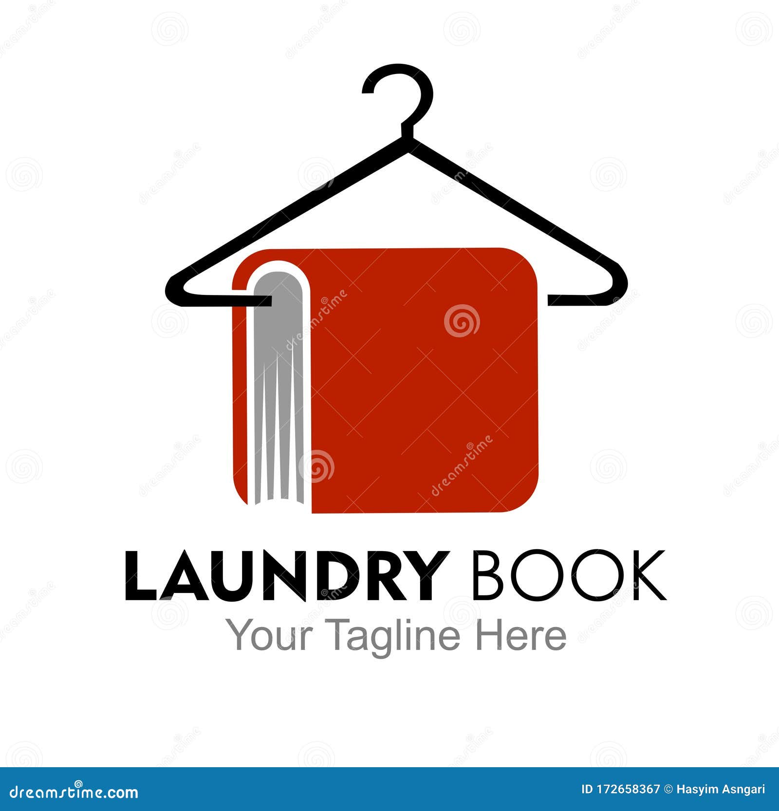 Laundry Book Logo Design Concept Stock Vector - Illustration of concept ...