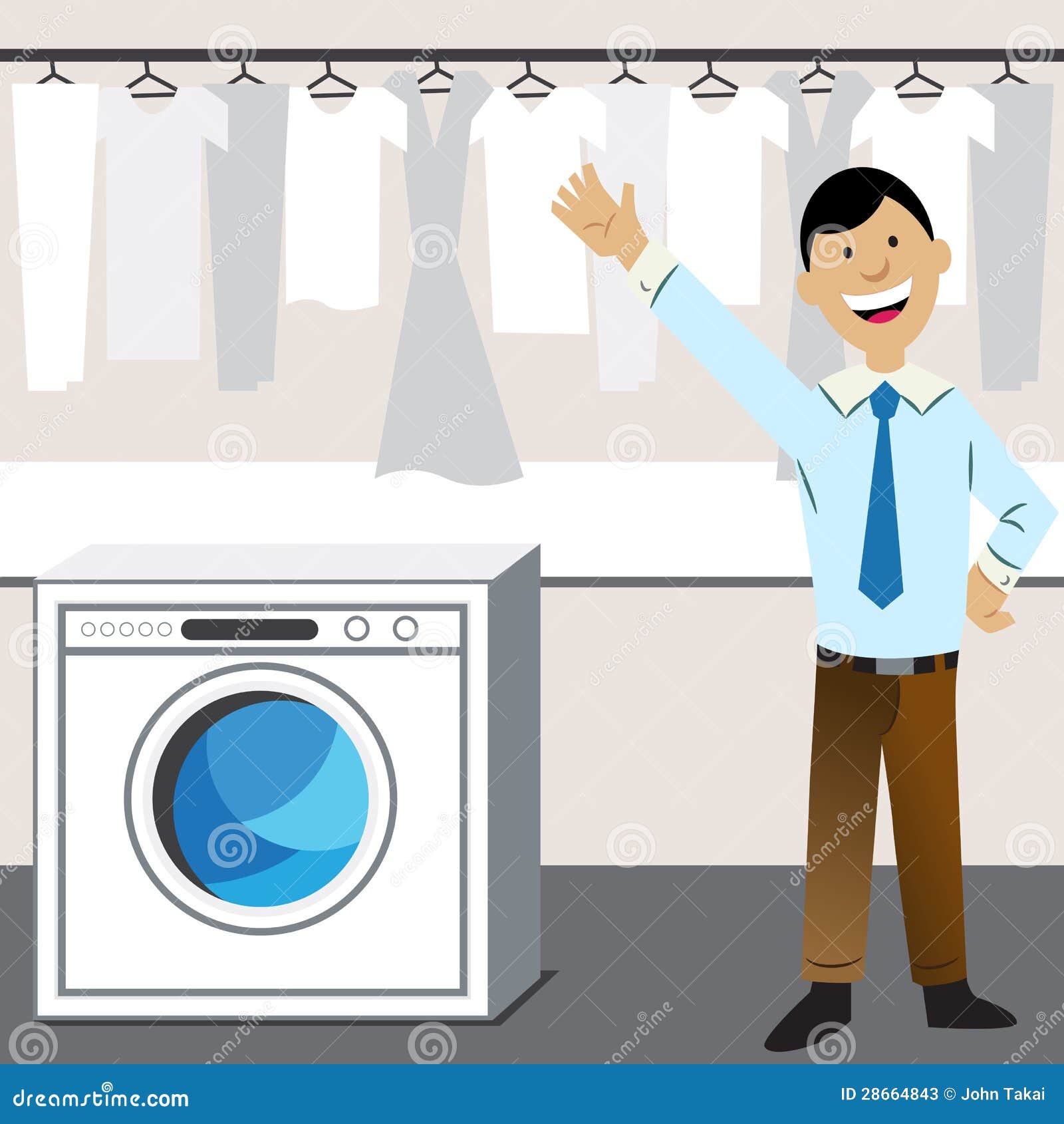 Laundry Business stock vector. Illustration of character - 28664843