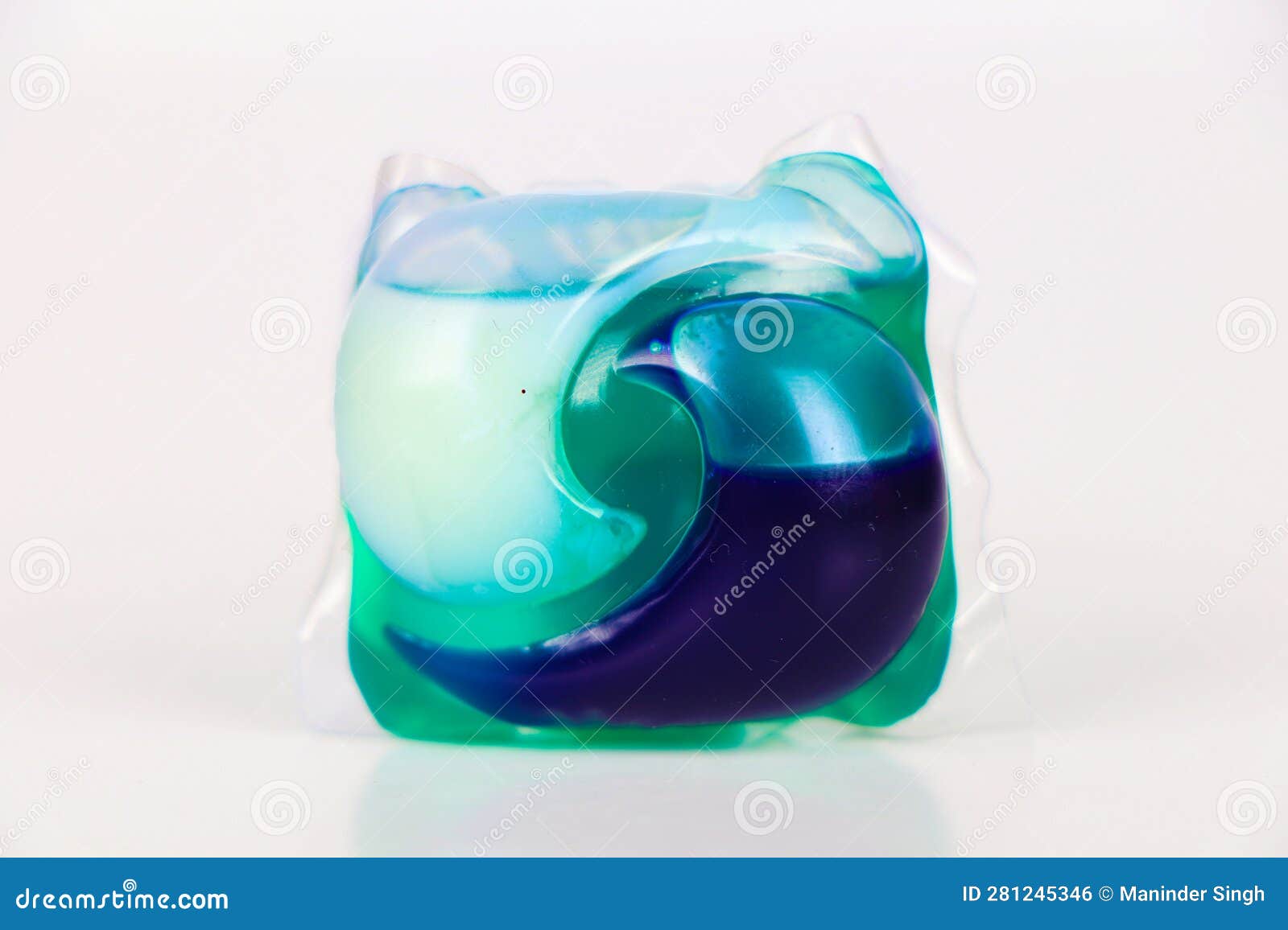 Laundry Capsule Isolated on White Background. Stock Photo - Image of ...
