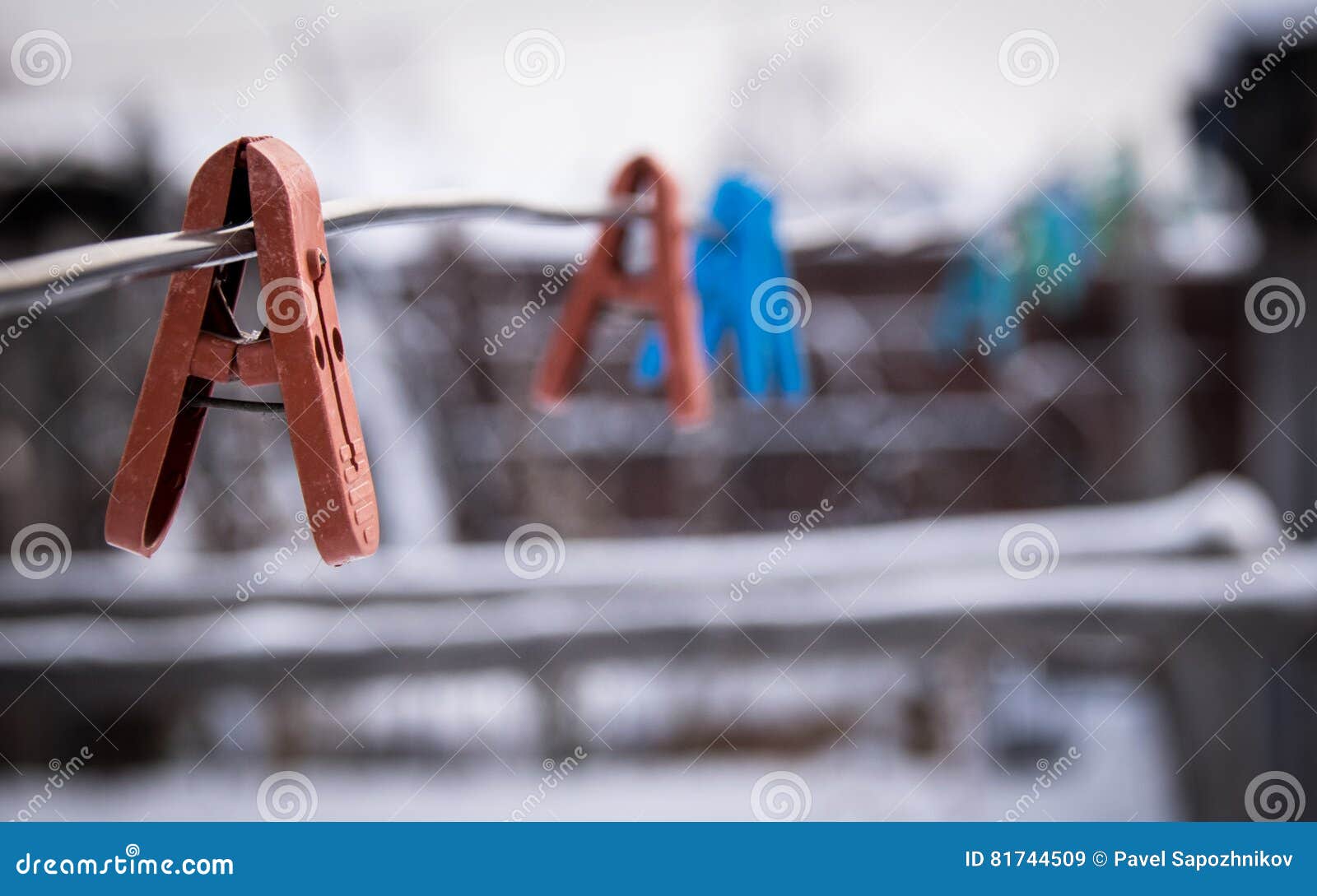 Laundry clamp stock image. Image of clamp, clip, winter - 81744509