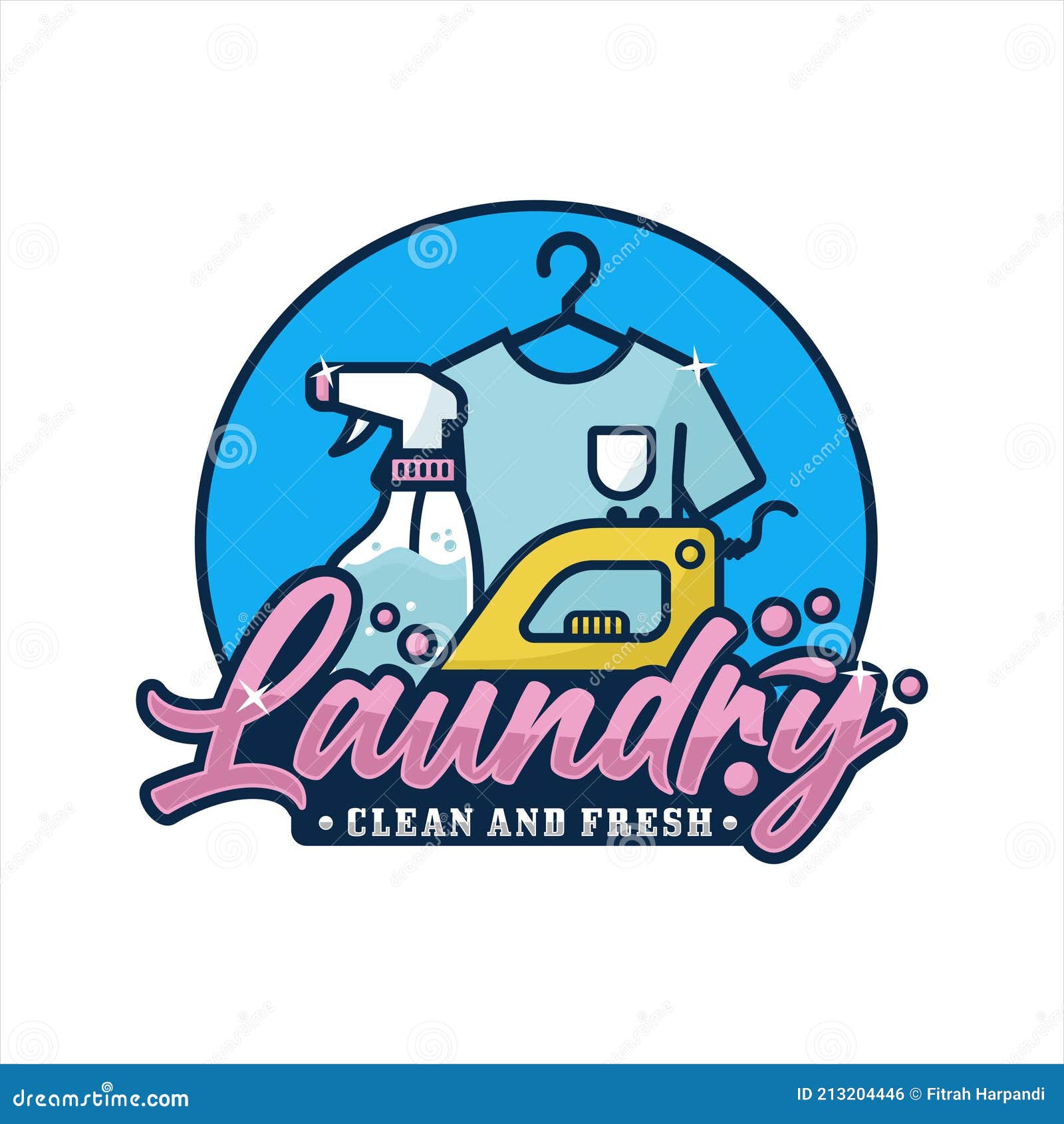 Laundry Clean and Fresh Design Logo Stock Vector - Illustration of ...