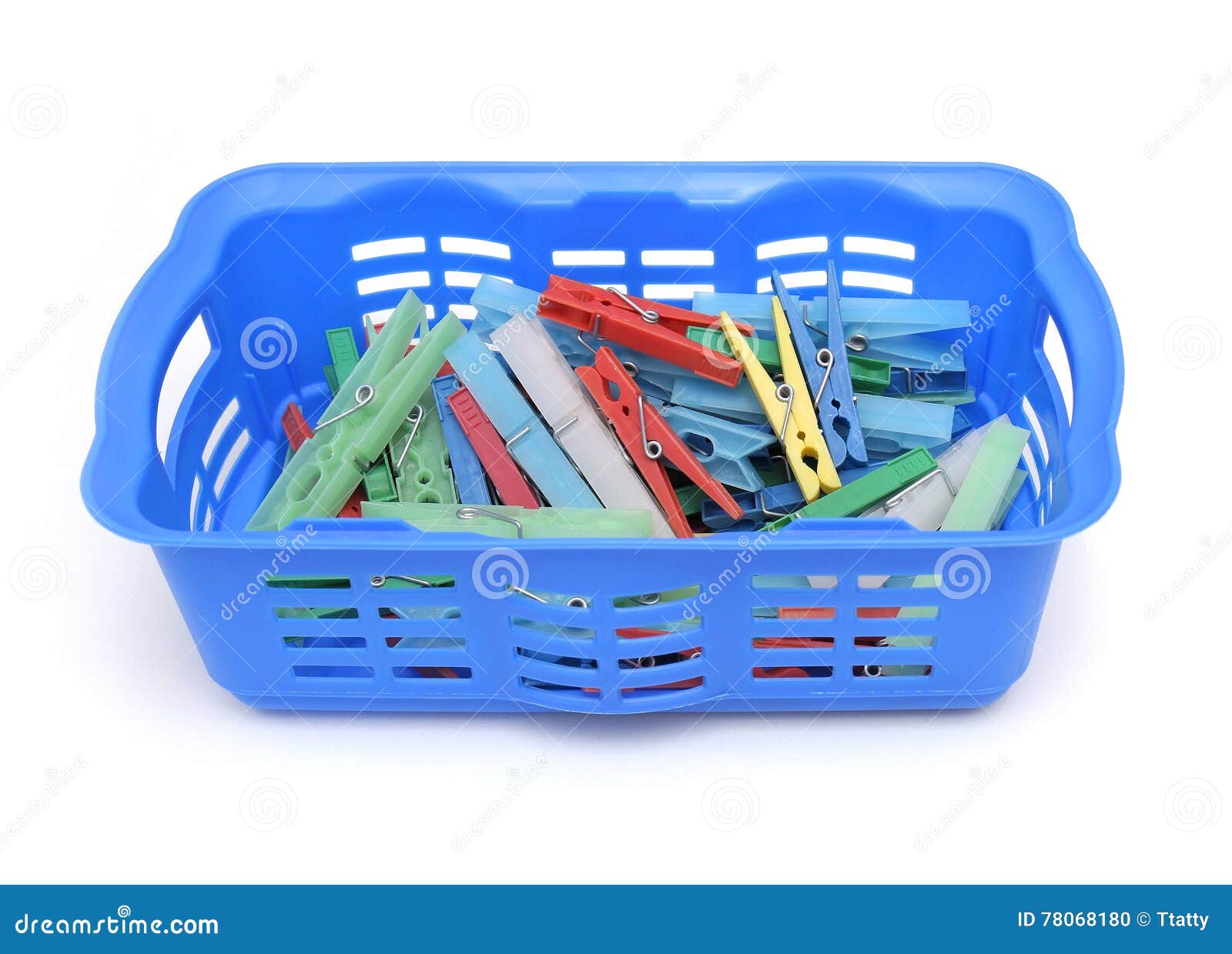 Laundry clips basket stock photo. Image of laundry, colourful - 78068180