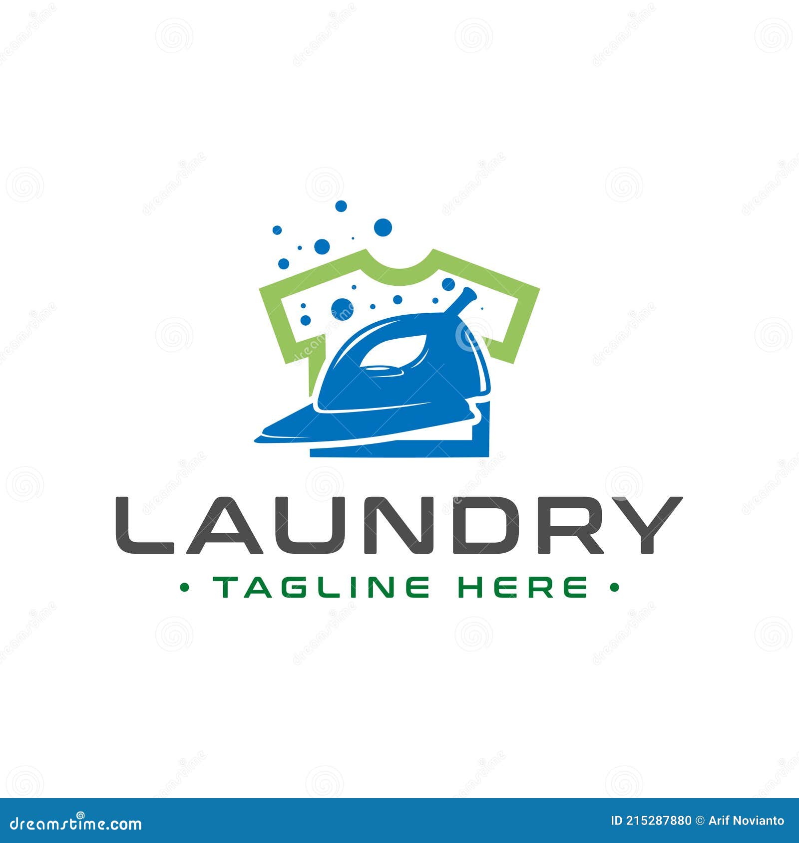 Laundry and Clothes Ironing Business Logo Stock Vector - Illustration ...