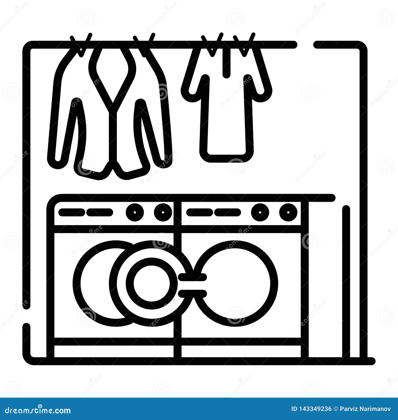 Laundry, Clothes Washing and Ironing Icon Stock Illustration ...