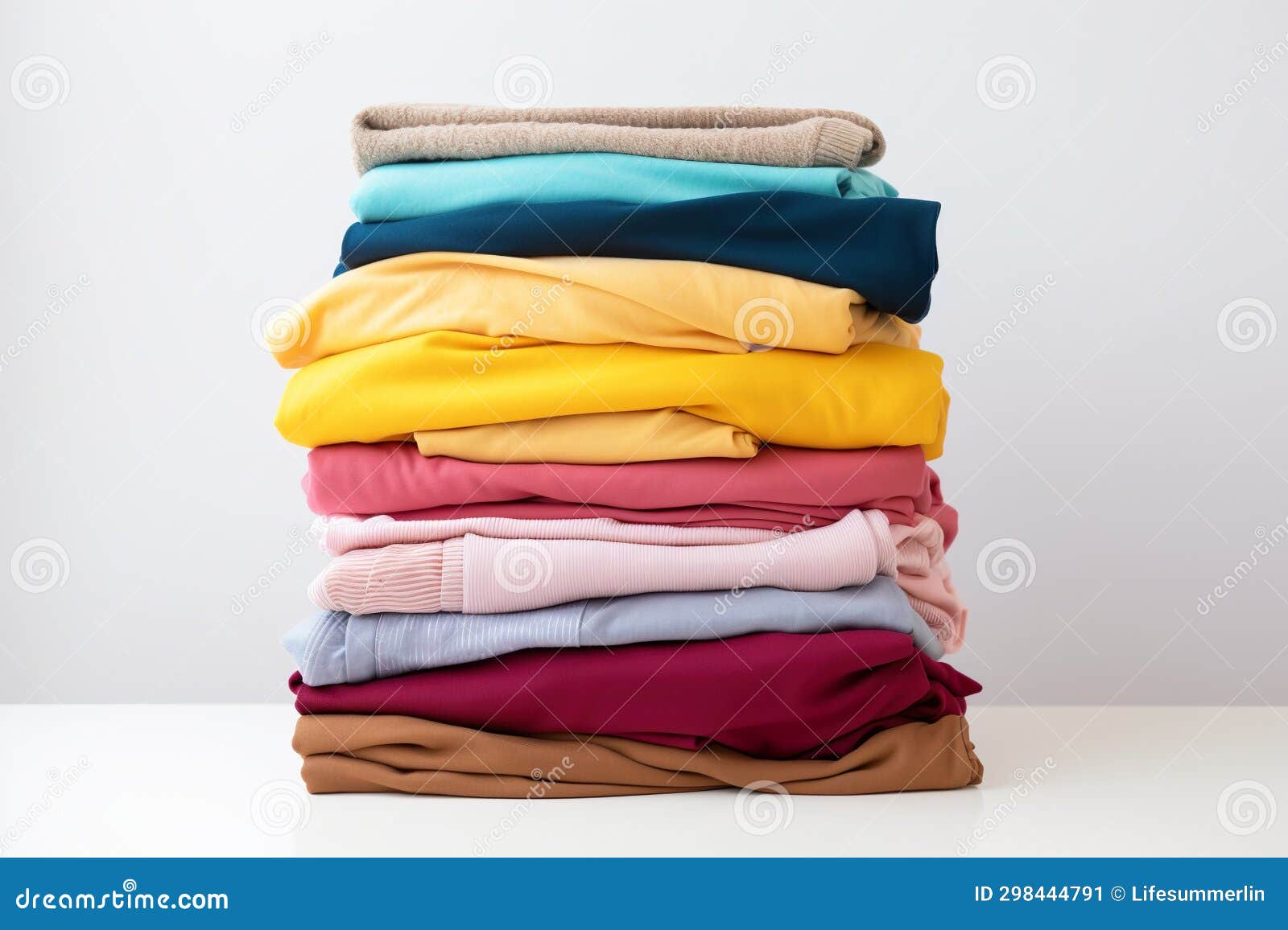 Laundry Day Harmony: Neat Clothes Stack Stock Illustration ...