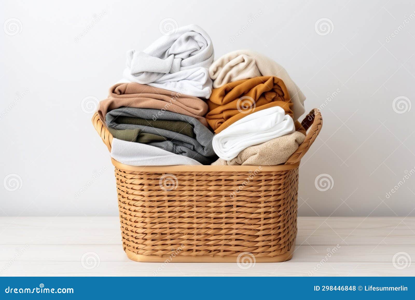 Laundry Day Harmony: Neat Clothes Stack Stock Illustration ...