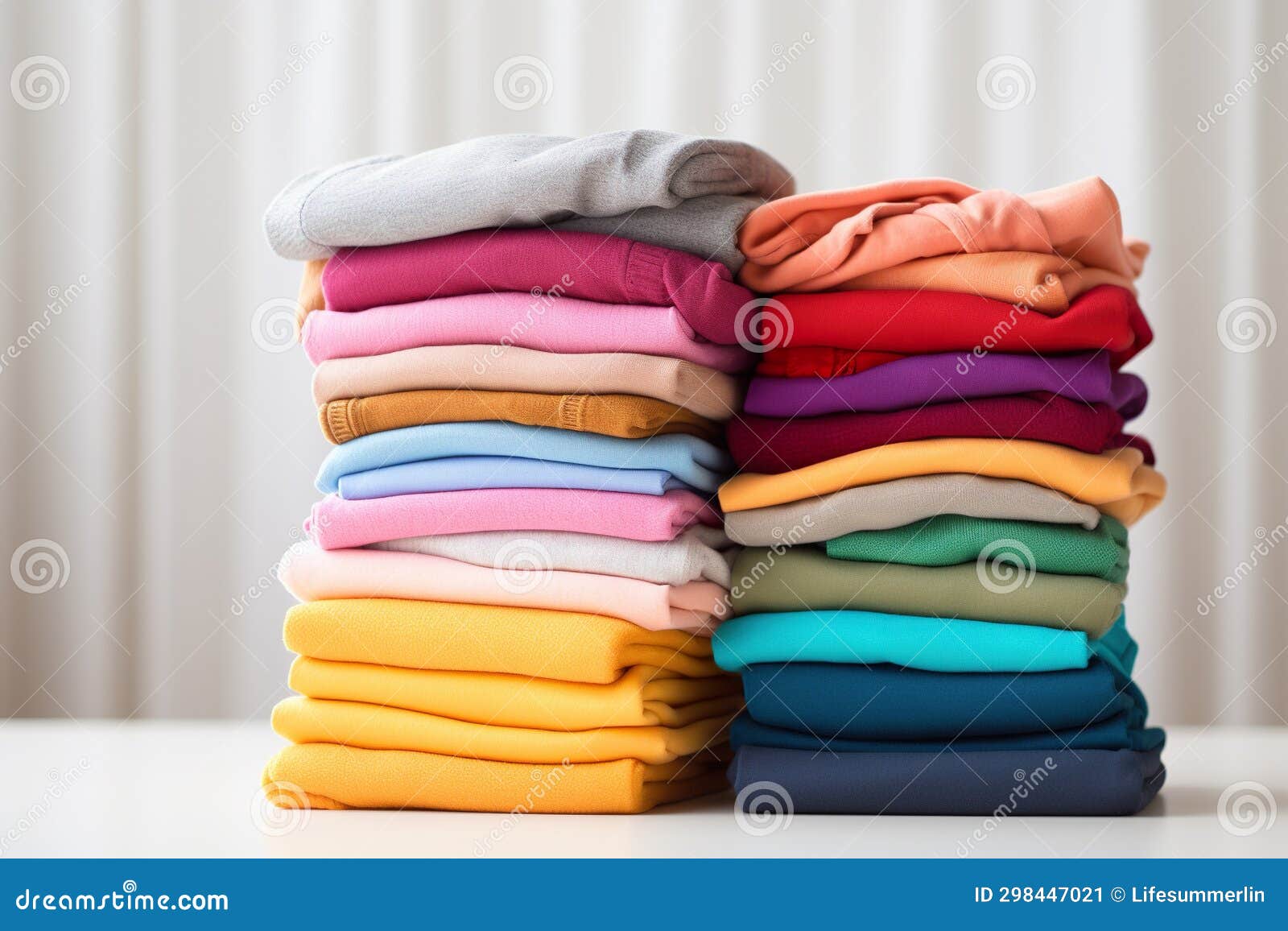 Laundry Day Harmony: Neat Clothes Stack Stock Illustration ...