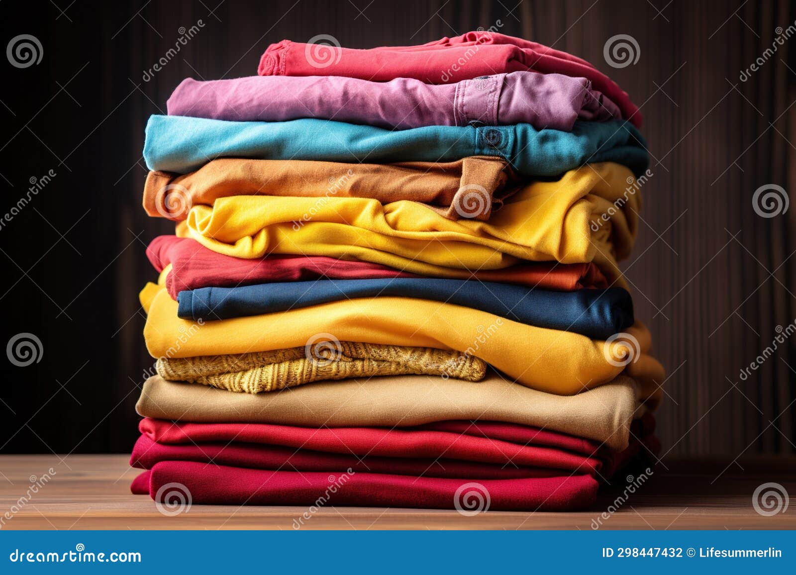 Laundry Day Harmony: Neat Clothes Stack Stock Illustration ...