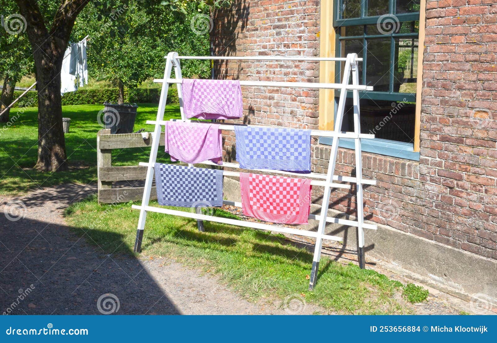 Laundry Day, Old Dutch Laudry Rack with Fresh Laundry Stock Photo ...