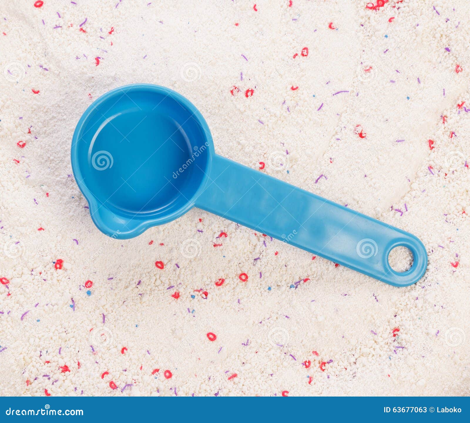 Laundry Detergent with Blue Measuring Spoon Stock Image - Image of ...