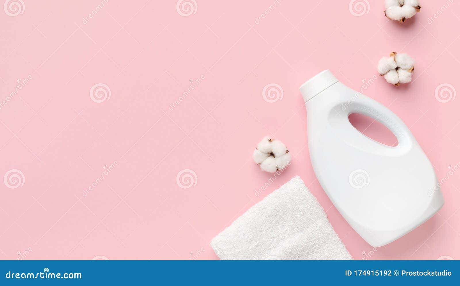 Laundry Detergent Bottle with Fabric Softener Isolated on Pink Stock ...