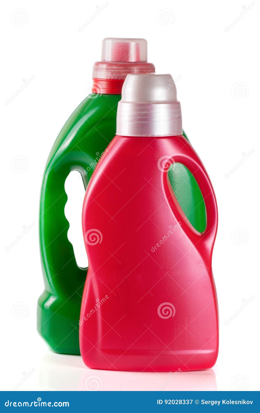 Laundry Detergent Bottle with Fabric Softener Isolated on White ...