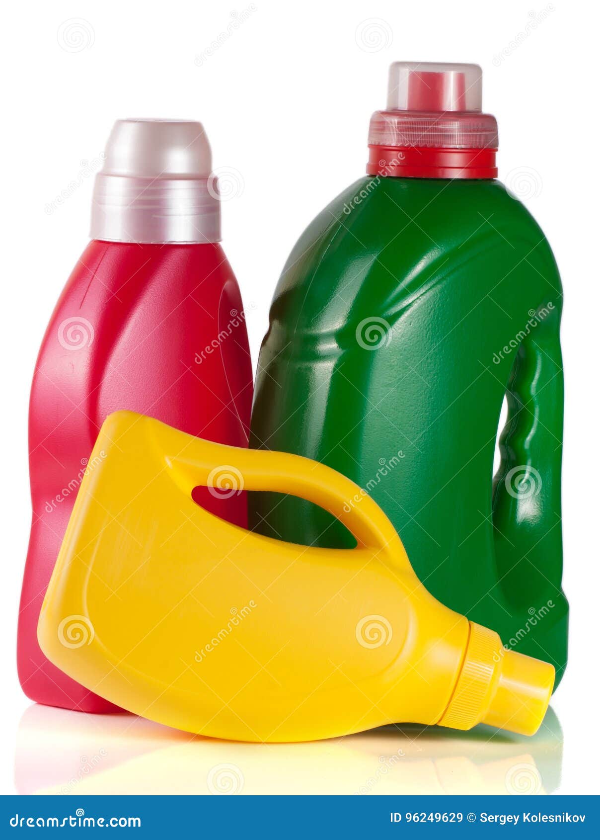 Laundry Detergent Bottle with Fabric Softener Isolated on White ...