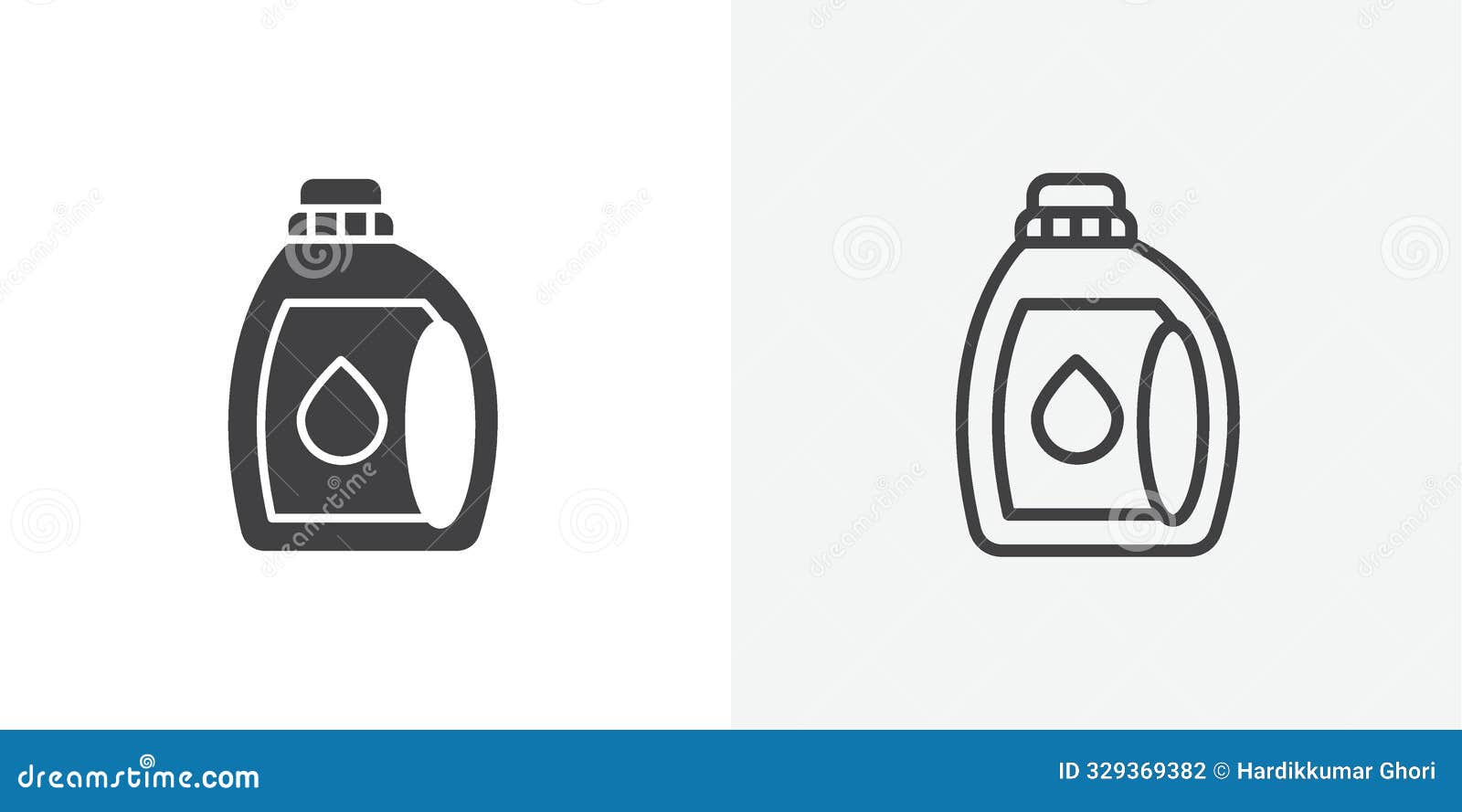 Laundry Detergent Bottle Thin Line Icon Set Stock Vector - Illustration ...
