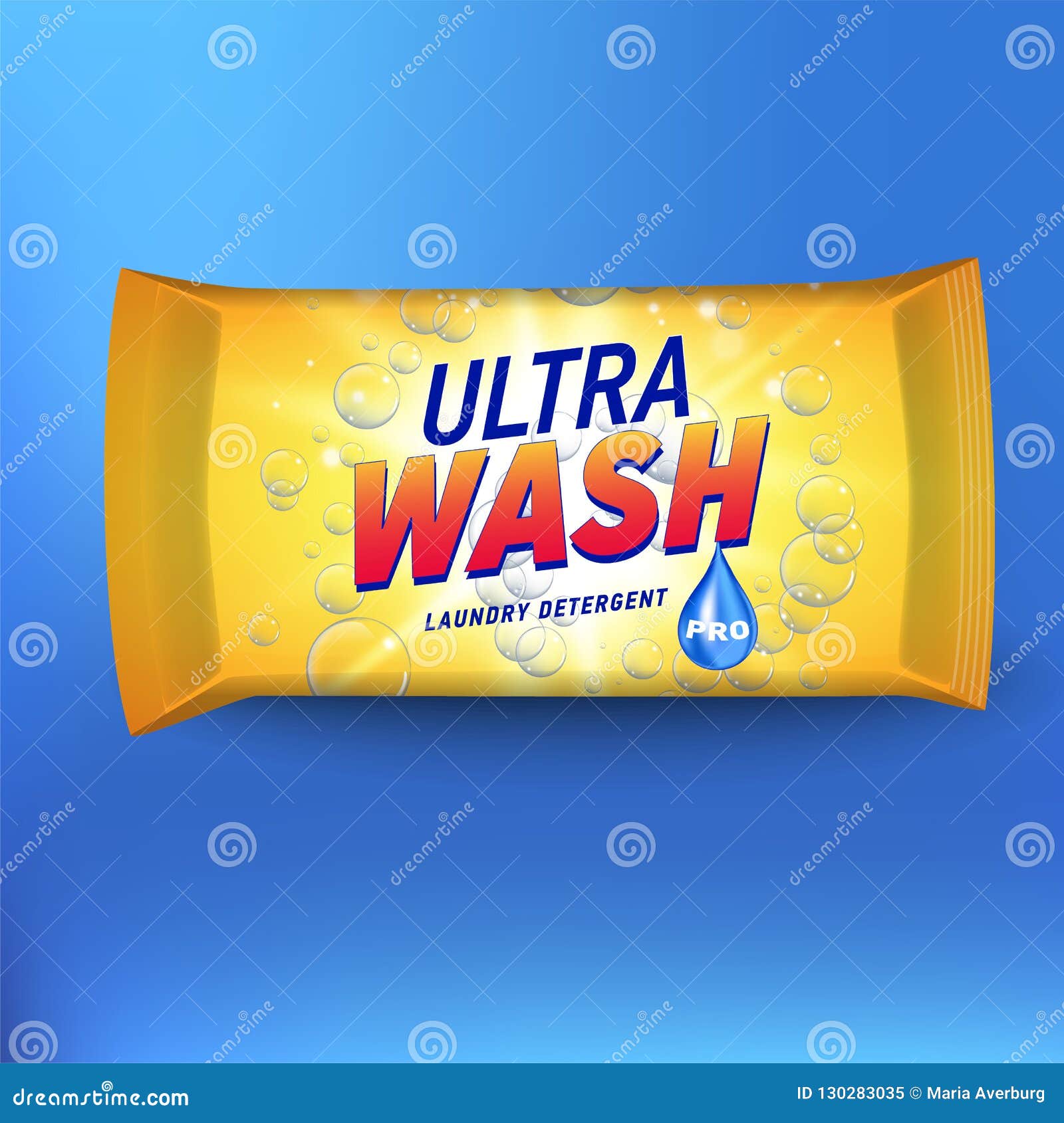 Laundry Detergent Package Design, Yellow Container Soft Package with ...