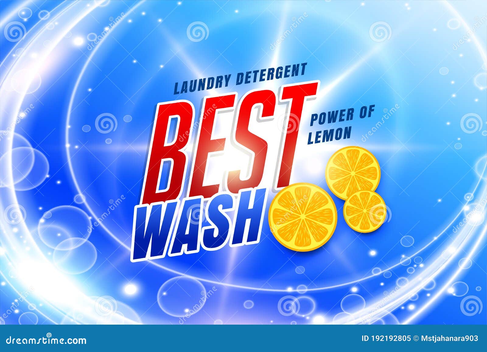 Laundry Detergent Packaging Concept with Lemon Fresh Design Stock ...