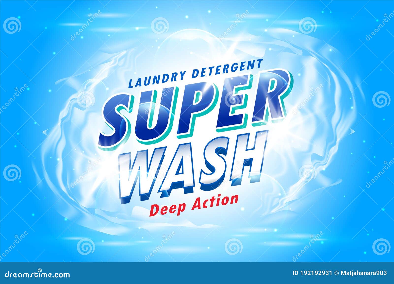 Laundry Detergent Packaging Concept for Super Clean Wash Stock Vector ...