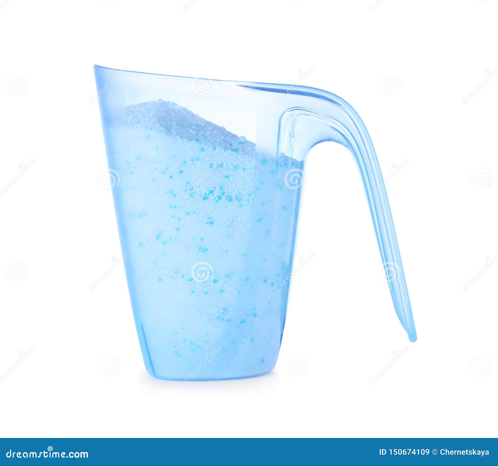 Laundry Detergent in Plastic Measuring Cup on White Stock Image - Image ...