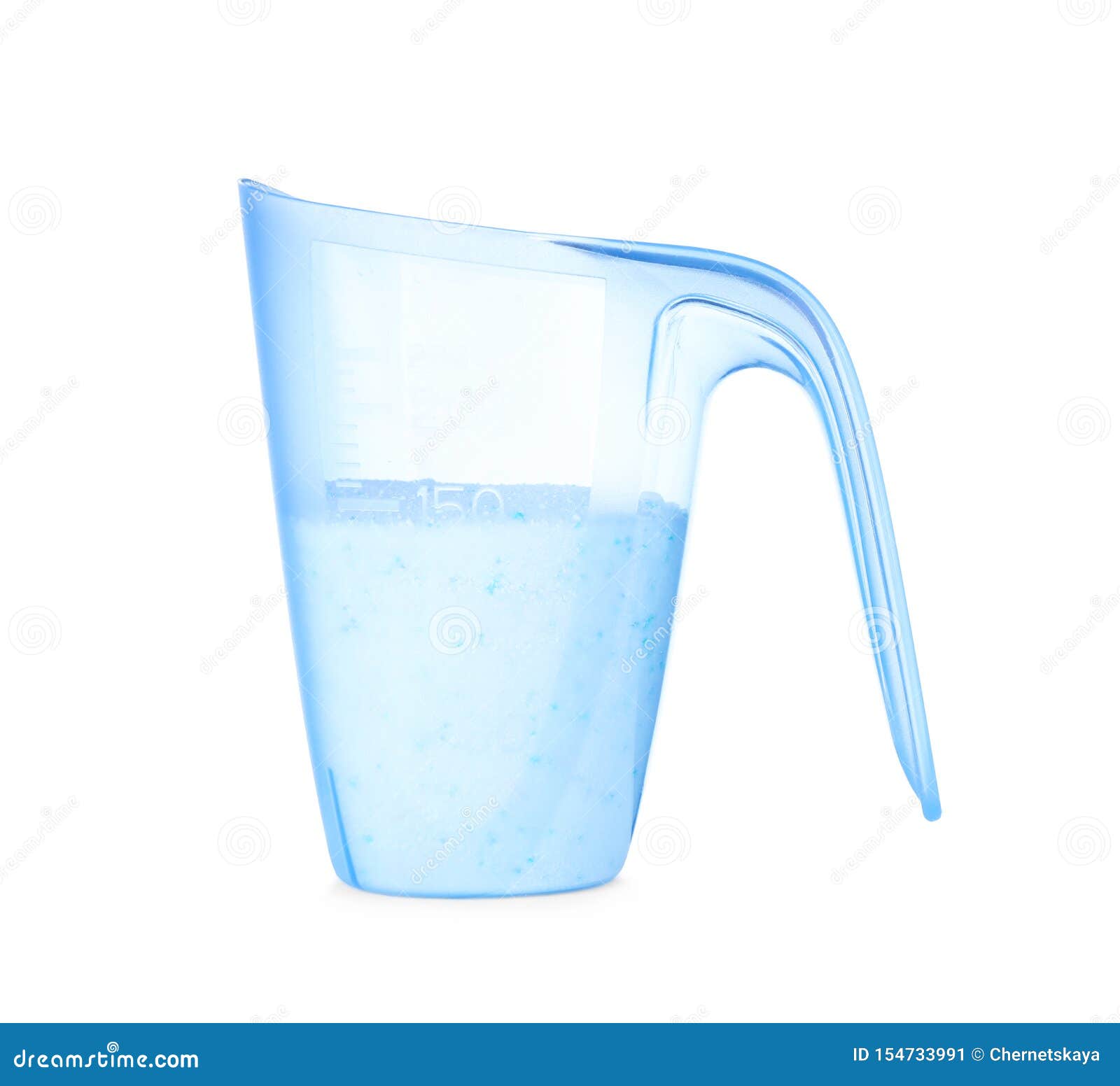 Laundry Detergent in Plastic Measuring Cup on White Stock Image - Image ...