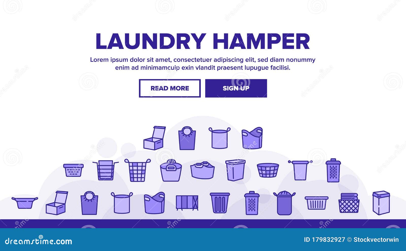 Laundry Hamper Vector Icon On White Background. Flat Vector Laundry ...