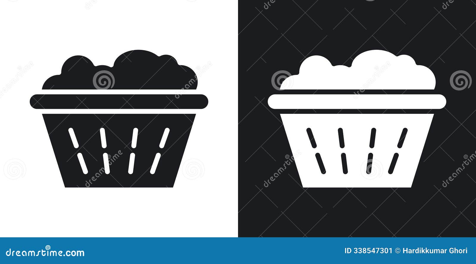 Laundry Hamper Vector Icon On White Background. Flat Vector Laundry ...