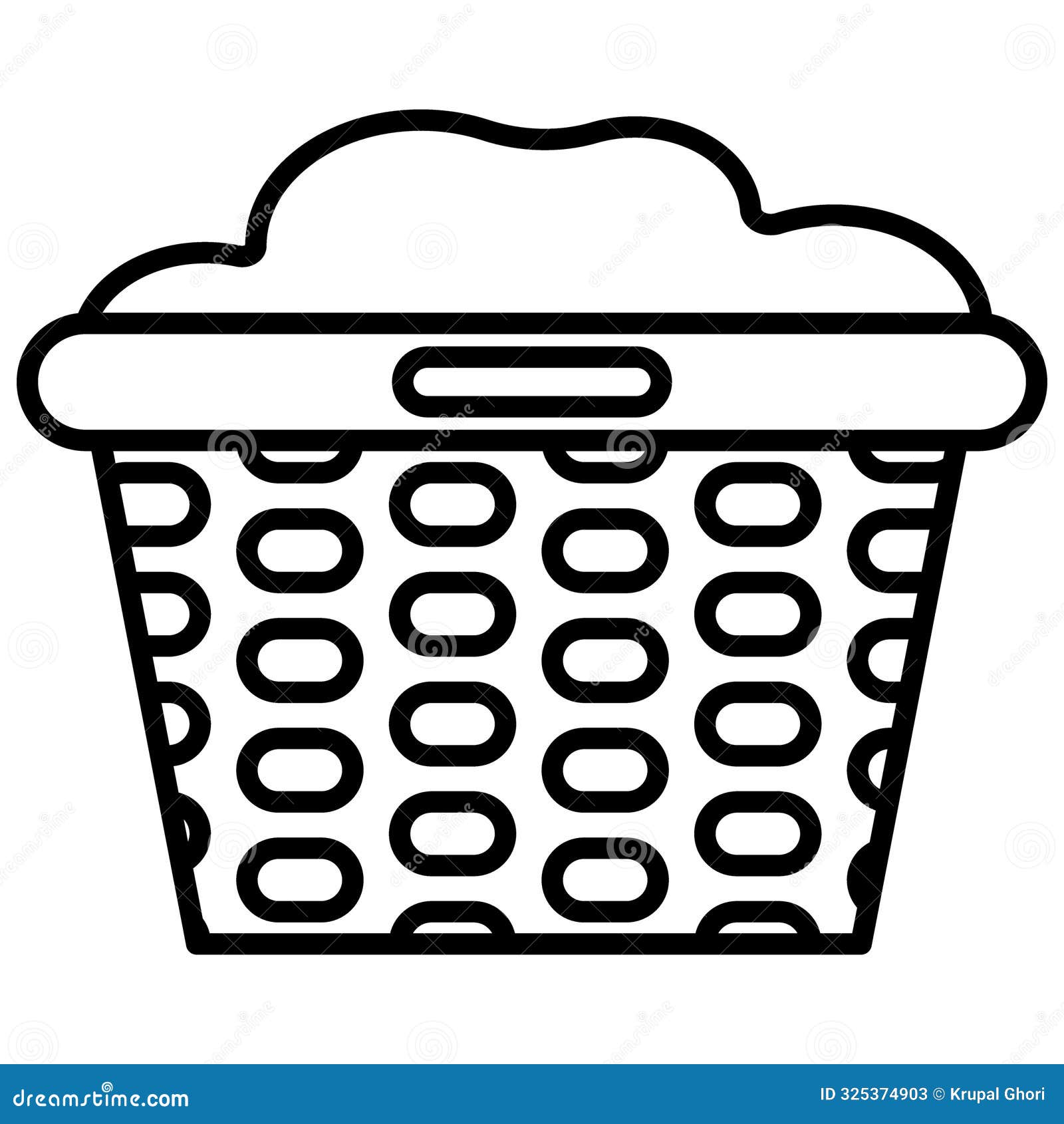 Laundry Hamper Vector Icon On White Background. Flat Vector Laundry ...