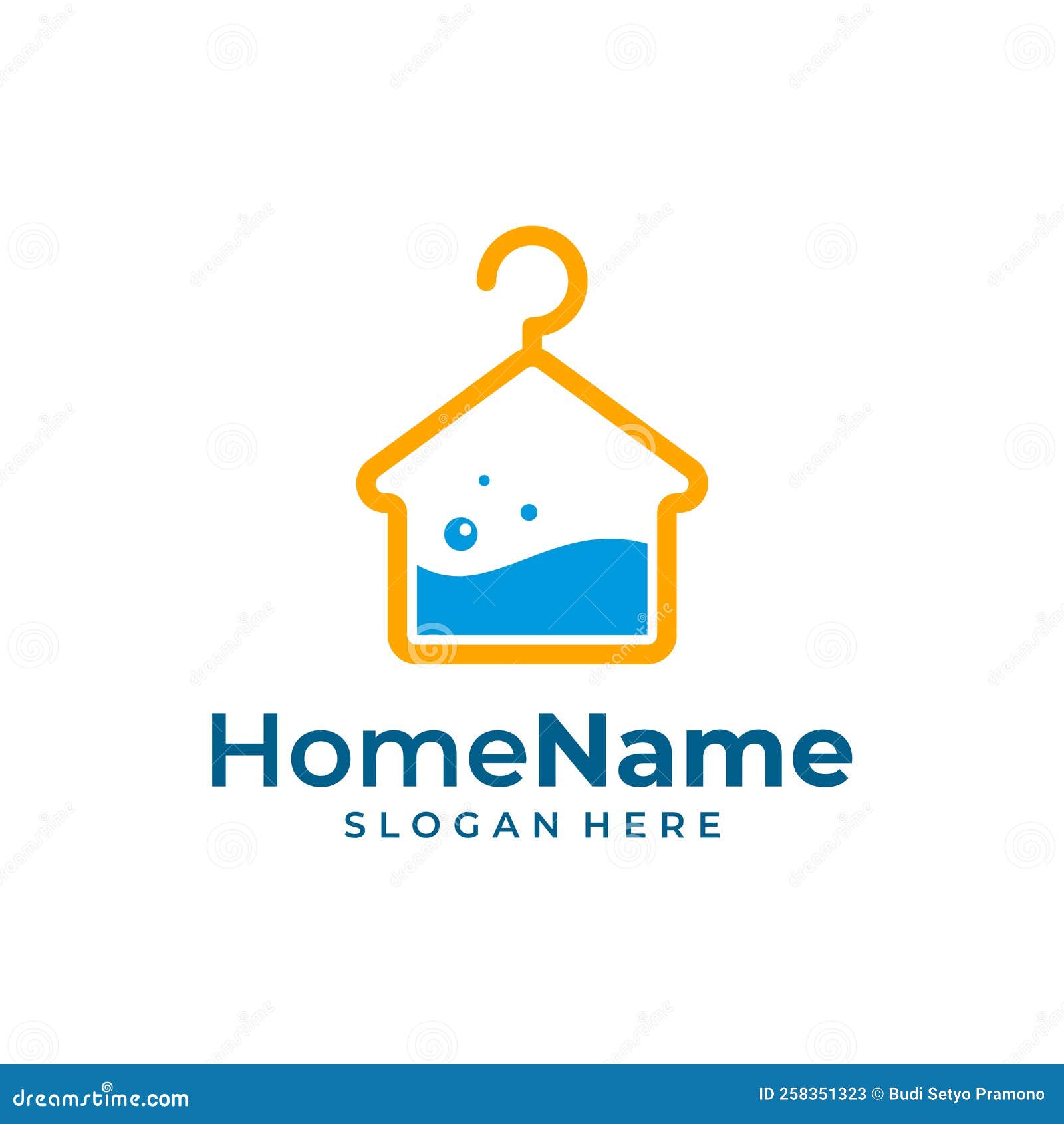 Laundry Home Logo Vector Icon Illustration. Laundry Logo Design ...