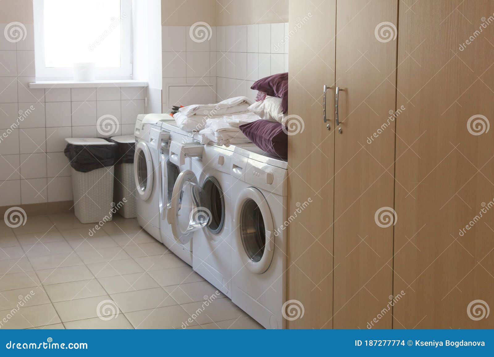 Laundry in the hostel stock photo. Image of service - 187277774