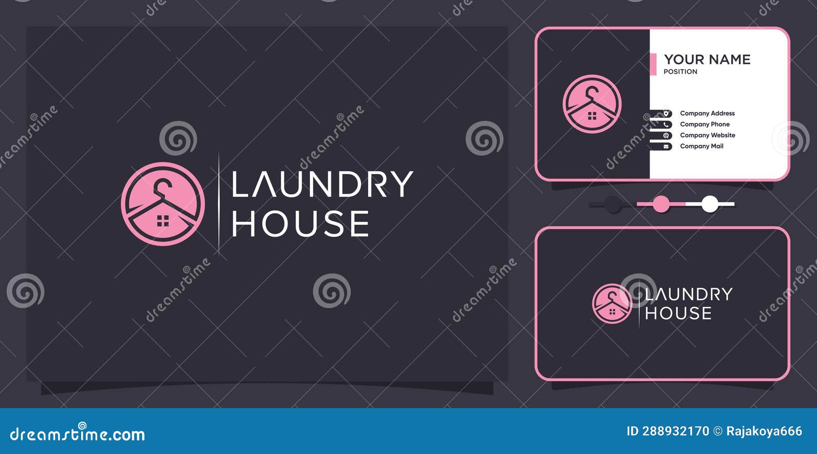 Laundry House Logo with Creative Unique Style Premium Vector Stock ...