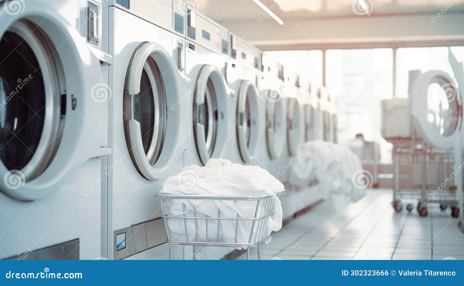 Laundry Hub Washing, Drying, Bustling Stock Photo - Image of white ...