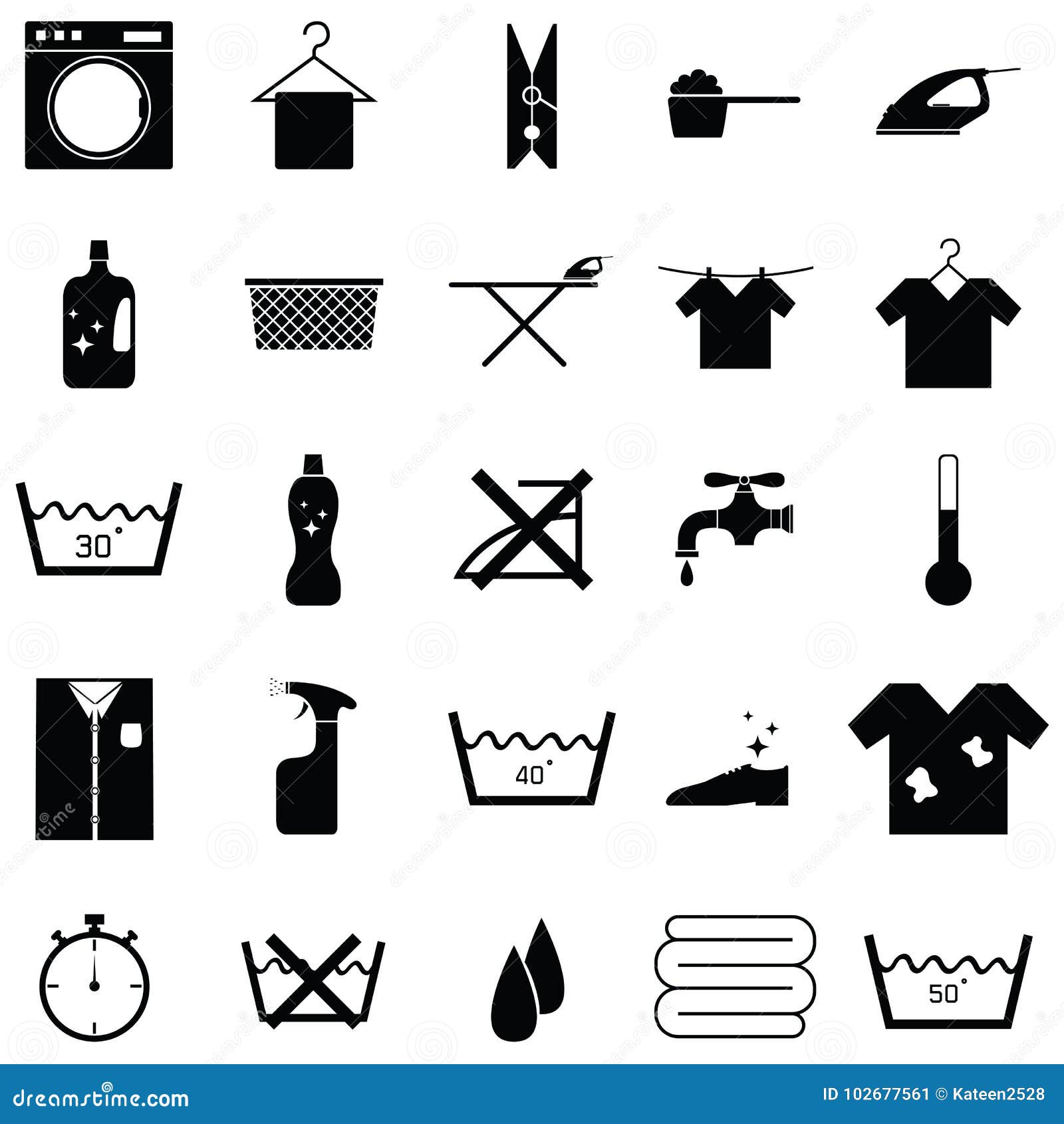 Laundry Icon Set Illustration Design Stock Vector - Illustration of ...