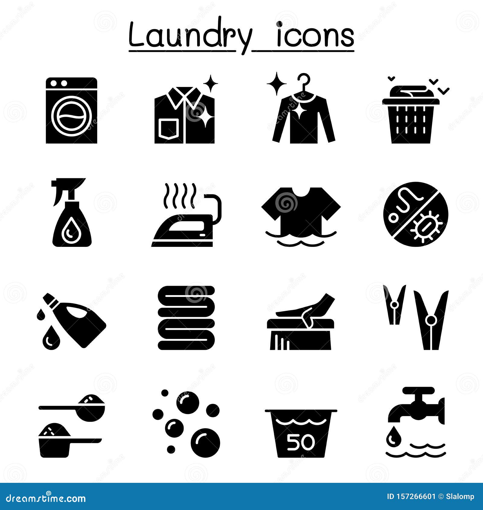 Laundry Icon Set Vector Illustration Stock Vector - Illustration of ...