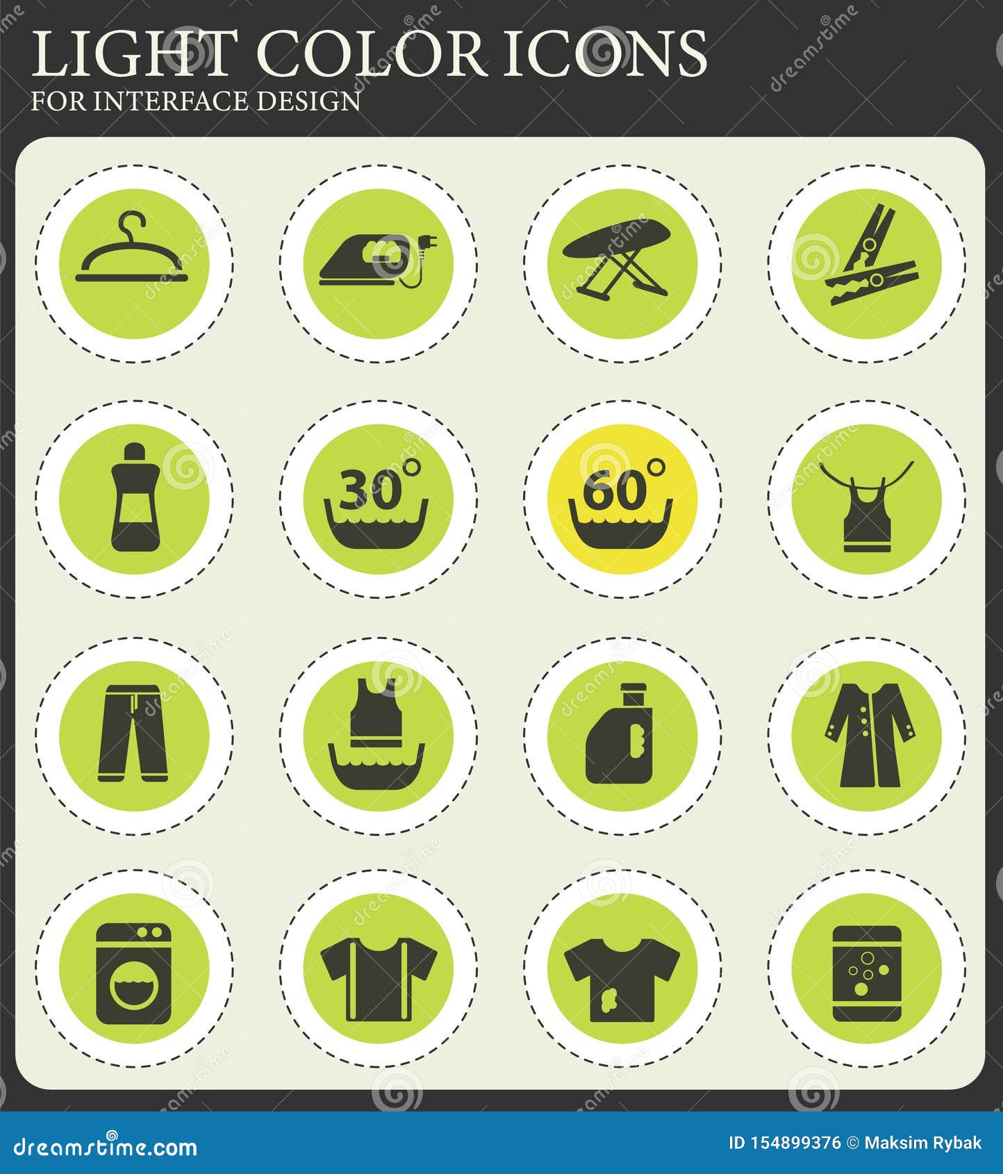 Laundry icon set stock vector. Illustration of shirt - 154899376