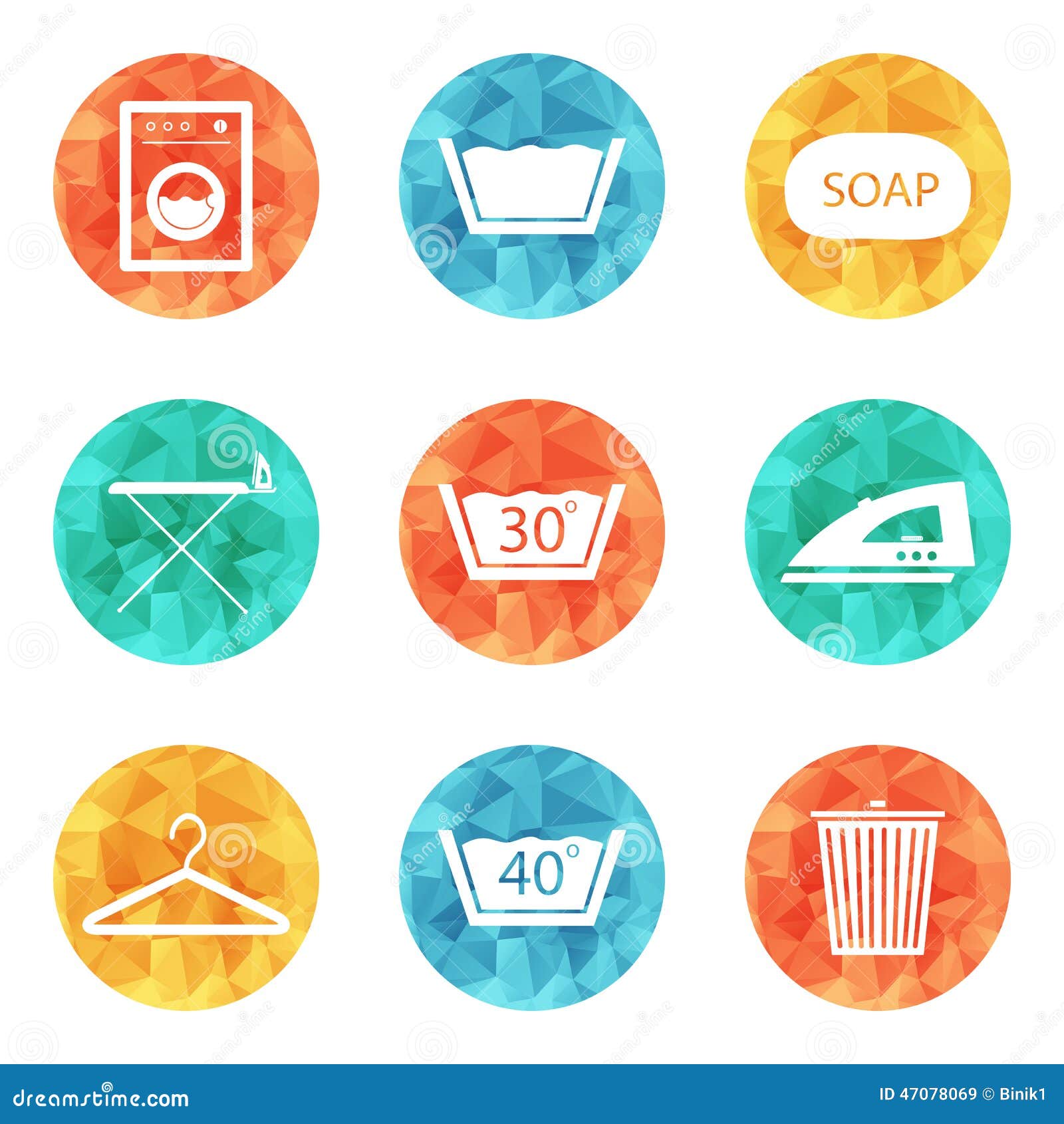 Laundry icons stock vector. Illustration of hanger, laundromat - 47078069