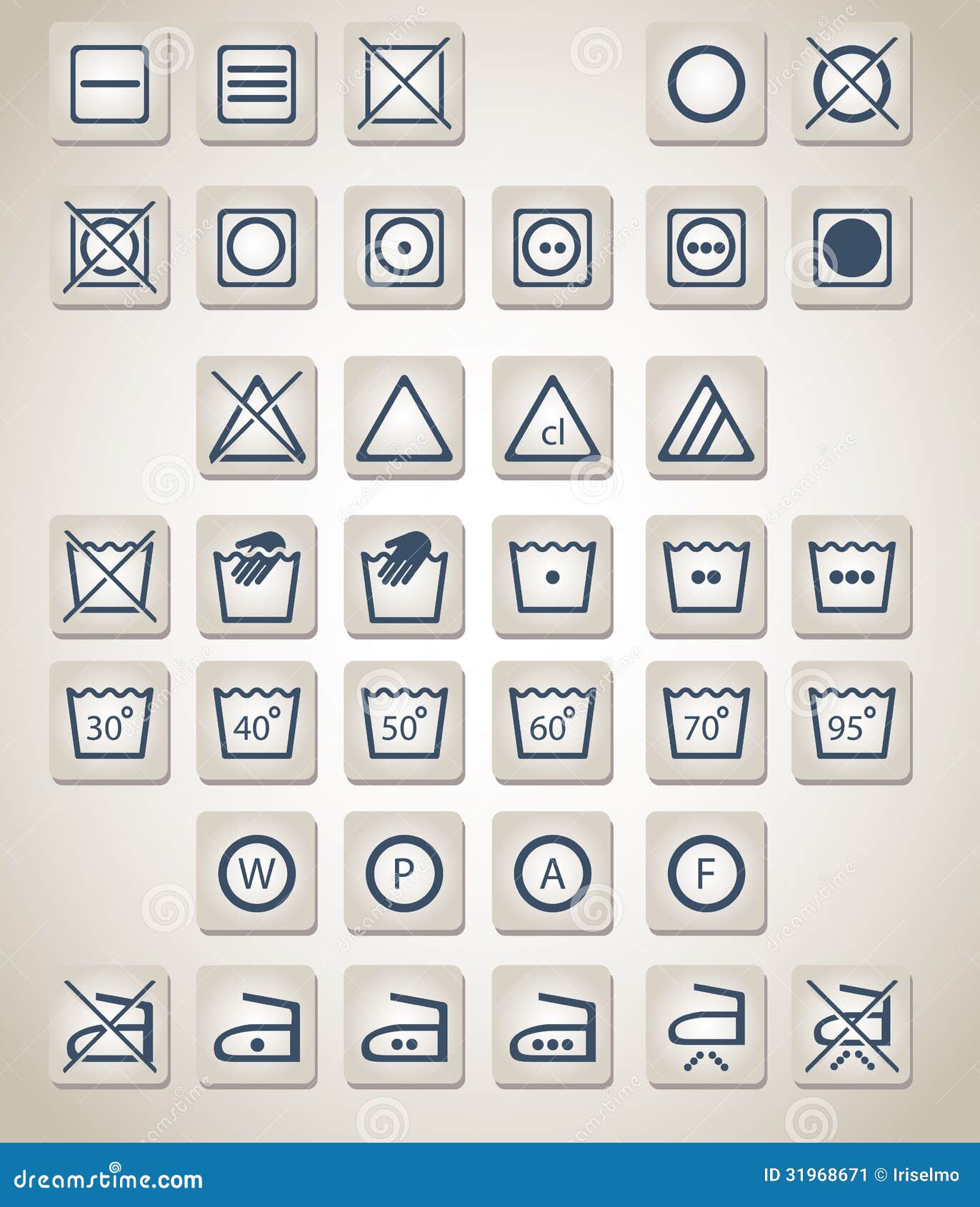 Laundry Icons Set. Washing Symbols Set. Outline Set Of Laundry Vector ...