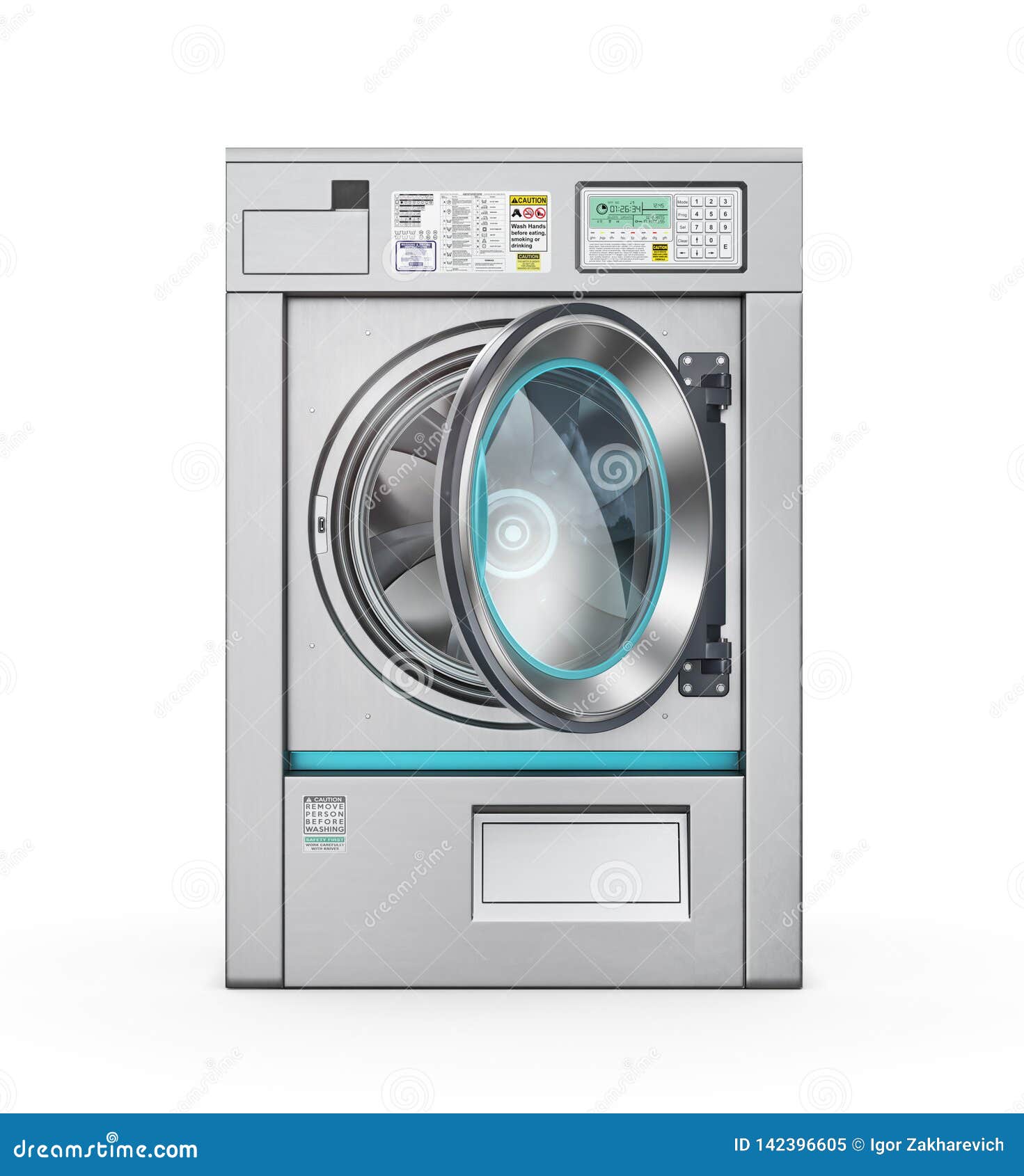 Laundry. Industrial Washing Machine Stock Illustration - Illustration ...