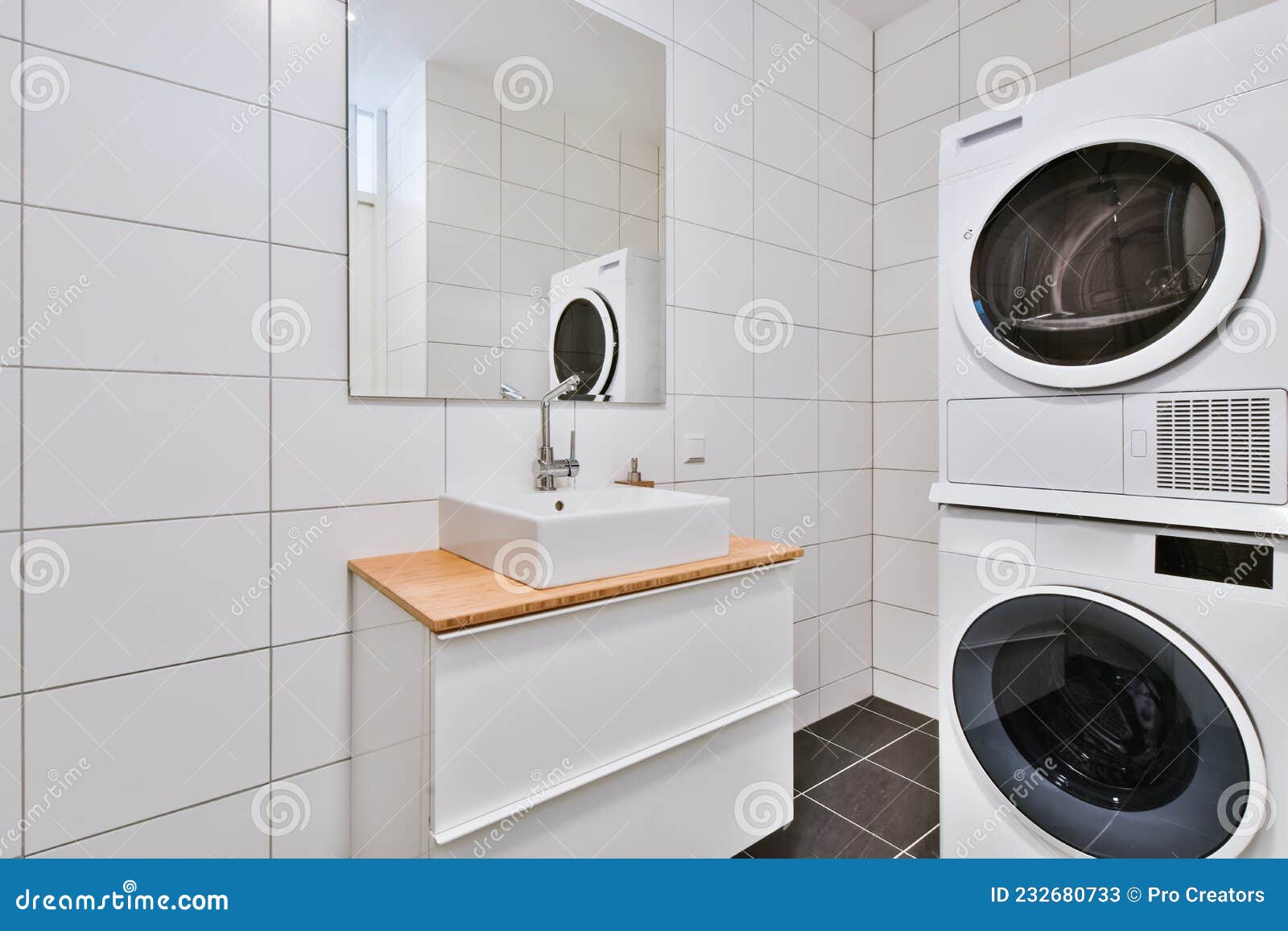 Laundry interior design stock image. Image of inside - 232680733
