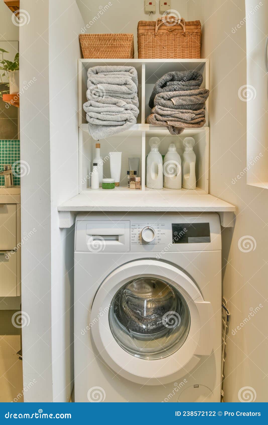 Laundry interior design stock photo. Image of stylish - 238572122
