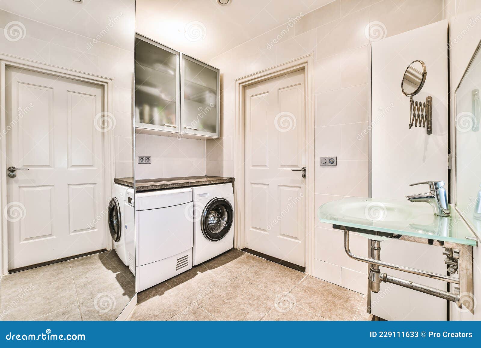 Laundry interior design stock image. Image of stylish - 229111633