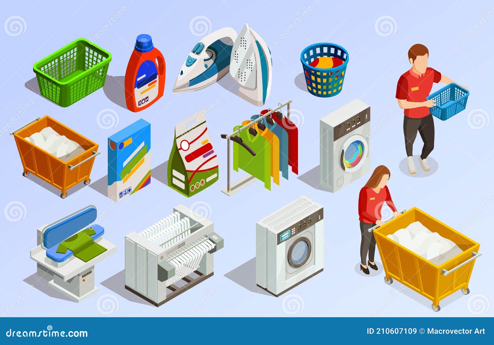 Laundry Isometric Flowchart Cartoon Vector | CartoonDealer.com #113053805