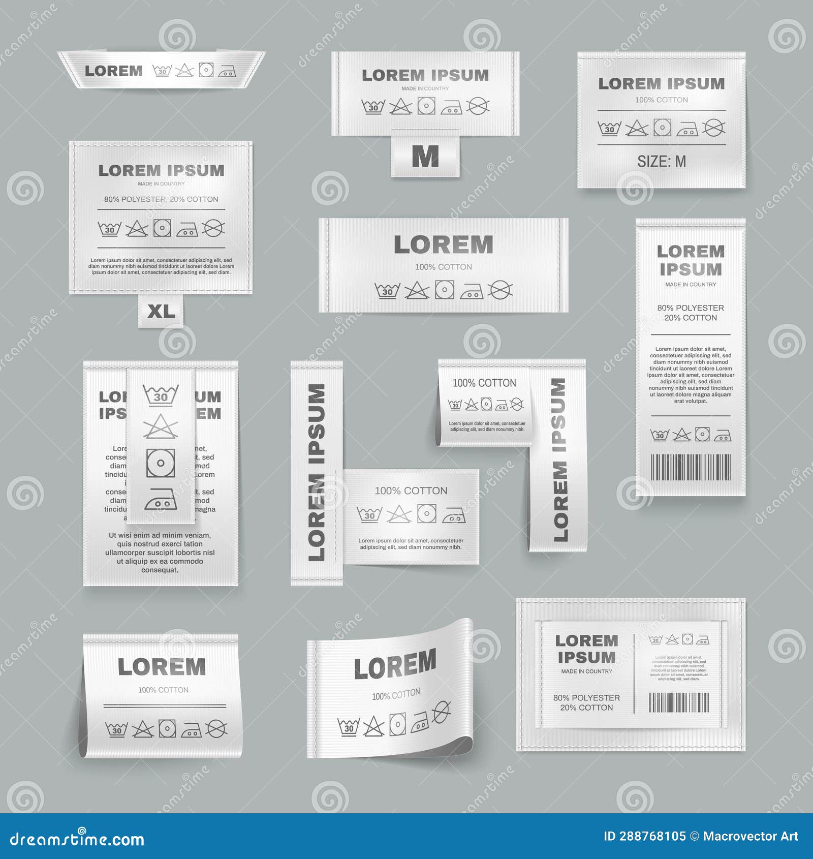 Laundry Labels Set stock vector. Illustration of emblem - 288768105