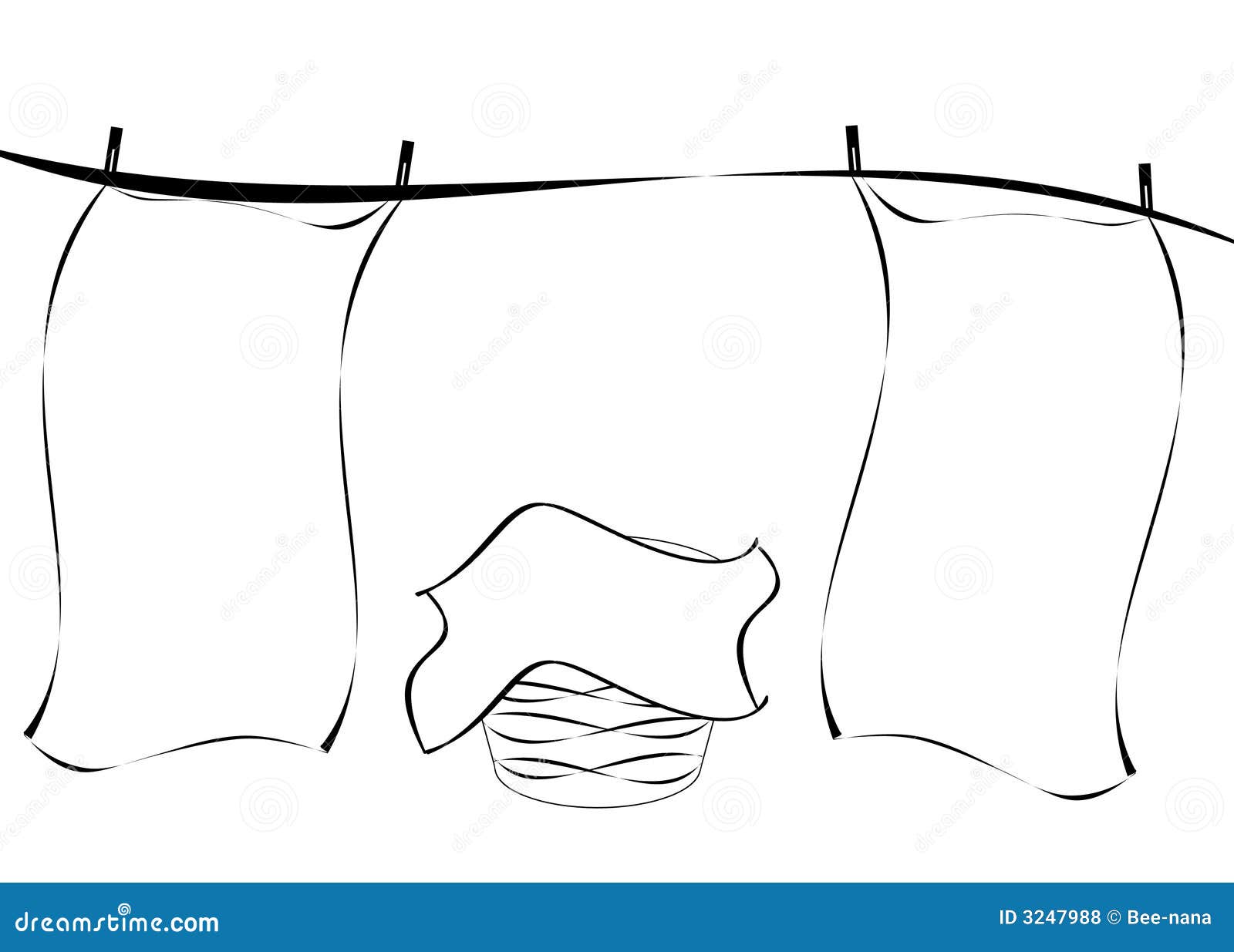 Laundry on the Line stock illustration. Illustration of white - 3247988