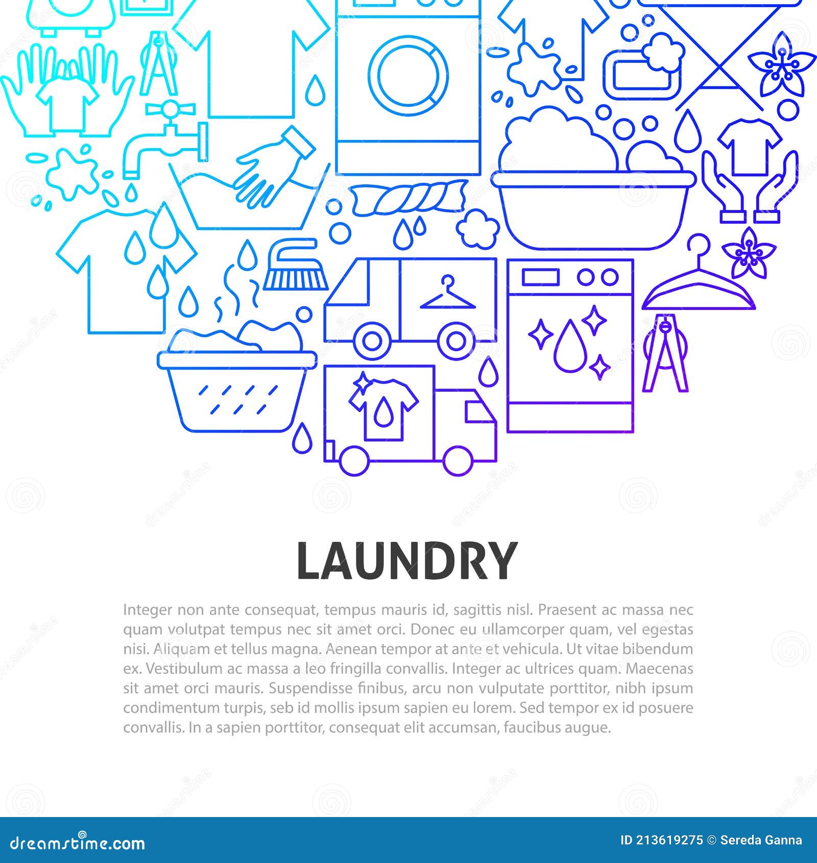 Laundry Line Concept stock vector. Illustration of laundry - 213619275