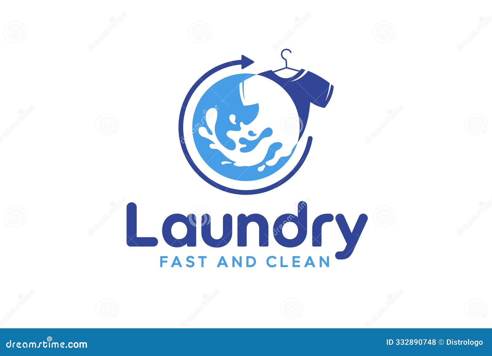 Laundry Logo Design Template. Clothes and Water Splash Illustration for ...