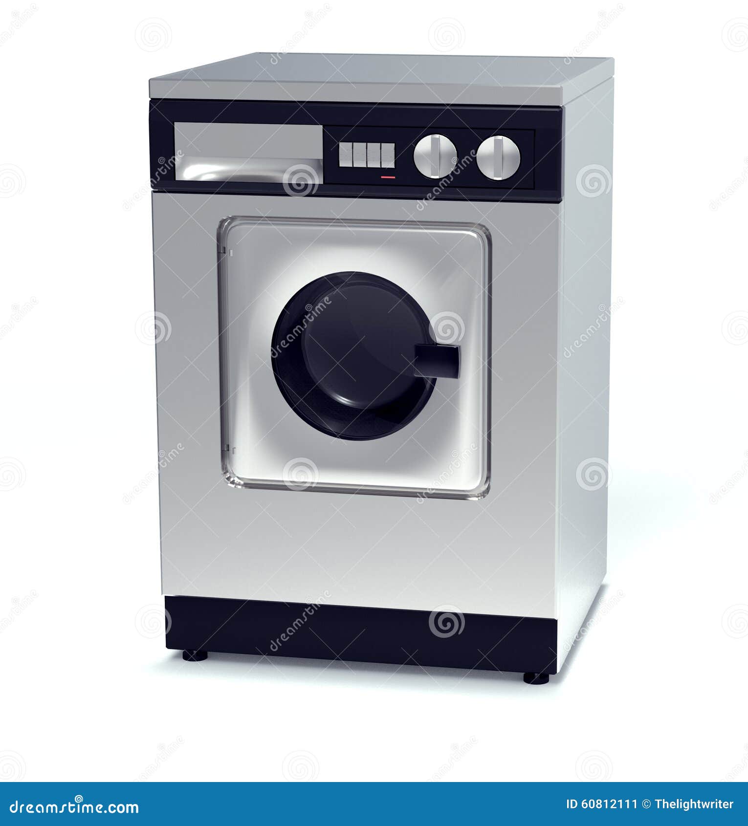 Laundry Machine Made of Metal Isolated on White Stock Illustration ...